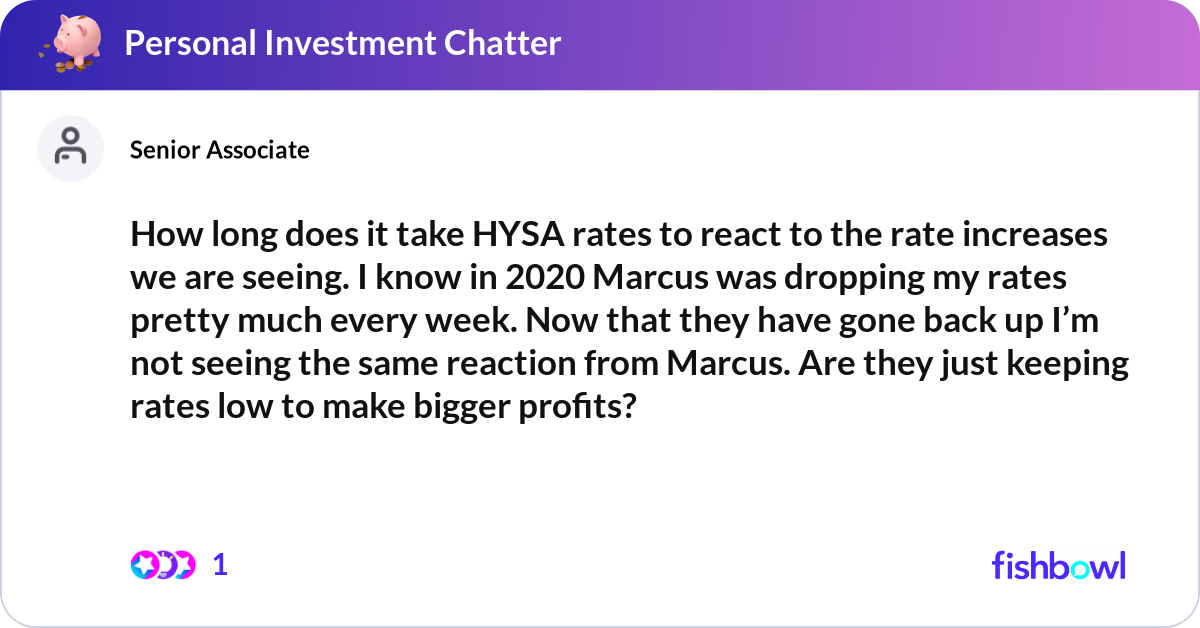 How long does it take HYSA rates to react to the r... | Fishbowl