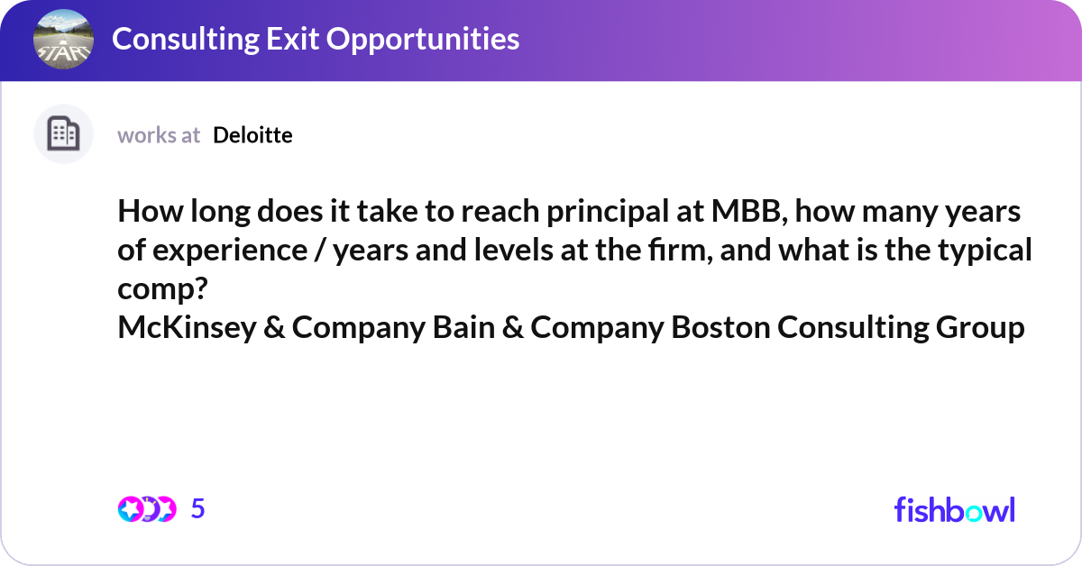 How long does it take to reach principal at MBB, h... | Fishbowl