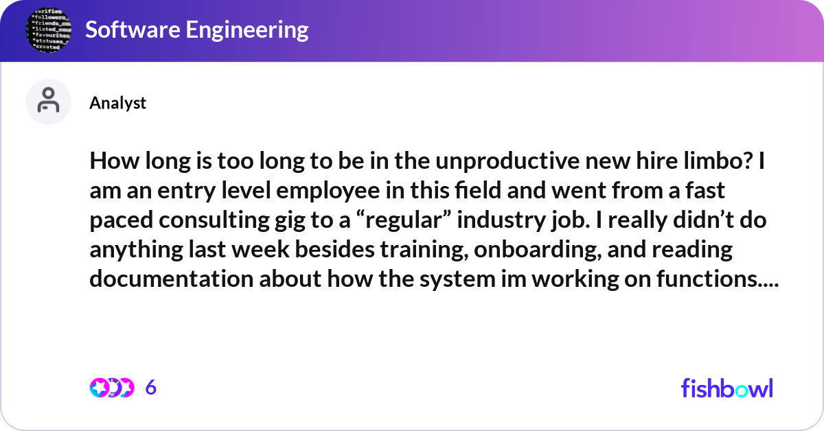 How long is too long to be in the unproductive new... | Fishbowl