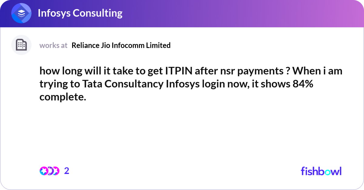 how long will it take to get ITPIN after nsr payme... | Fishbowl