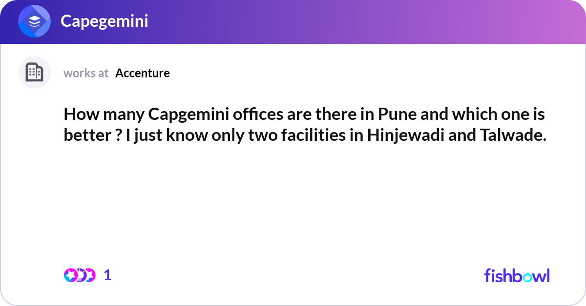 How many Capgemini offices are there in Pune and w... | Fishbowl