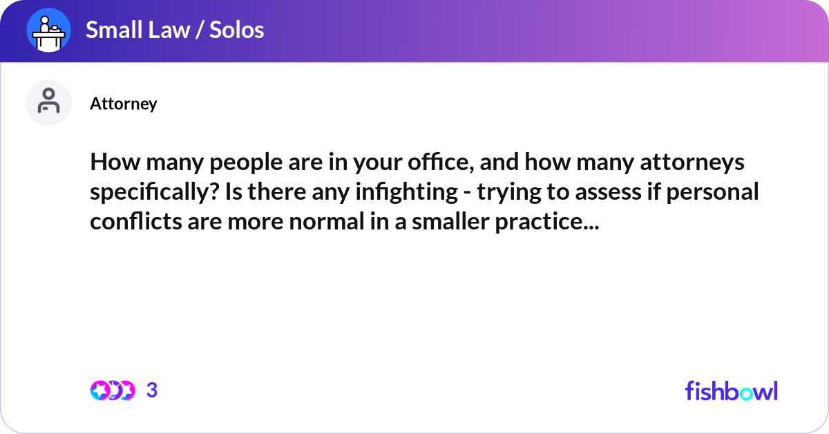How many people are in your office, and how many a... | Fishbowl