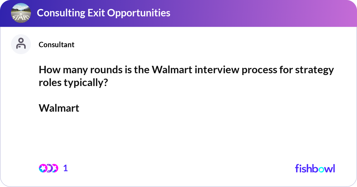 How many rounds is the Walmart interview process f... | Fishbowl