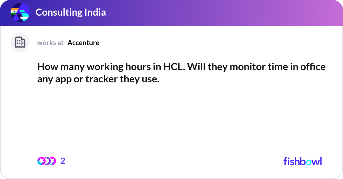 How many working hours in HCL. Will they monitor t... | Fishbowl