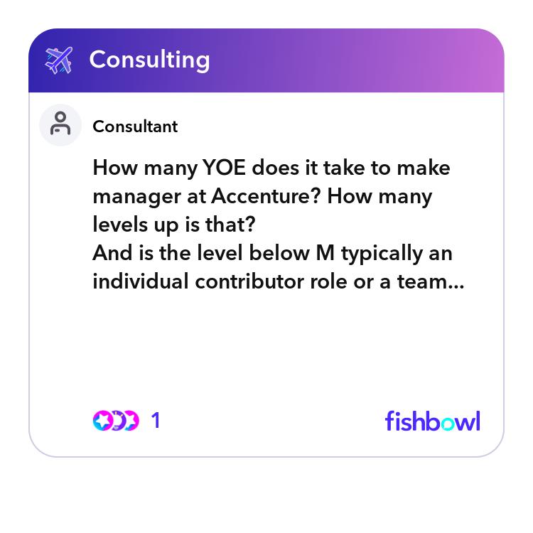 How many YOE does it take to make manager at Accenture? How many levels ...
