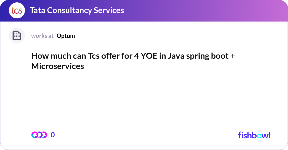 How much can Tcs offer for 4 YOE in Java spring bo... | Fishbowl