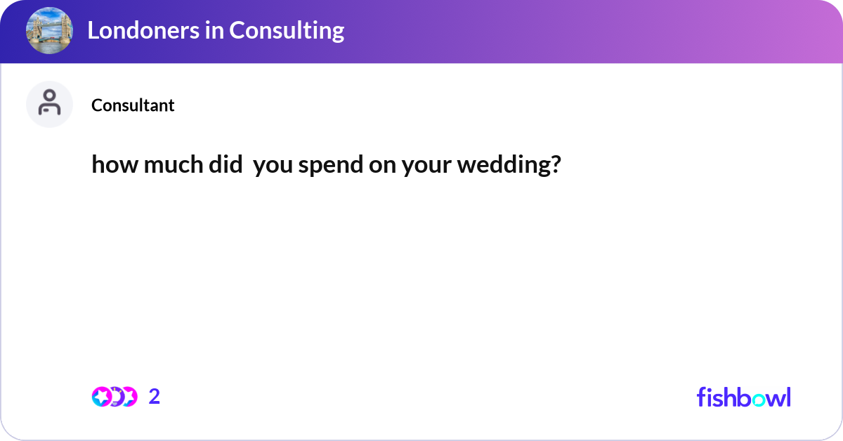 how much did you spend on your wedding? | Fishbowl