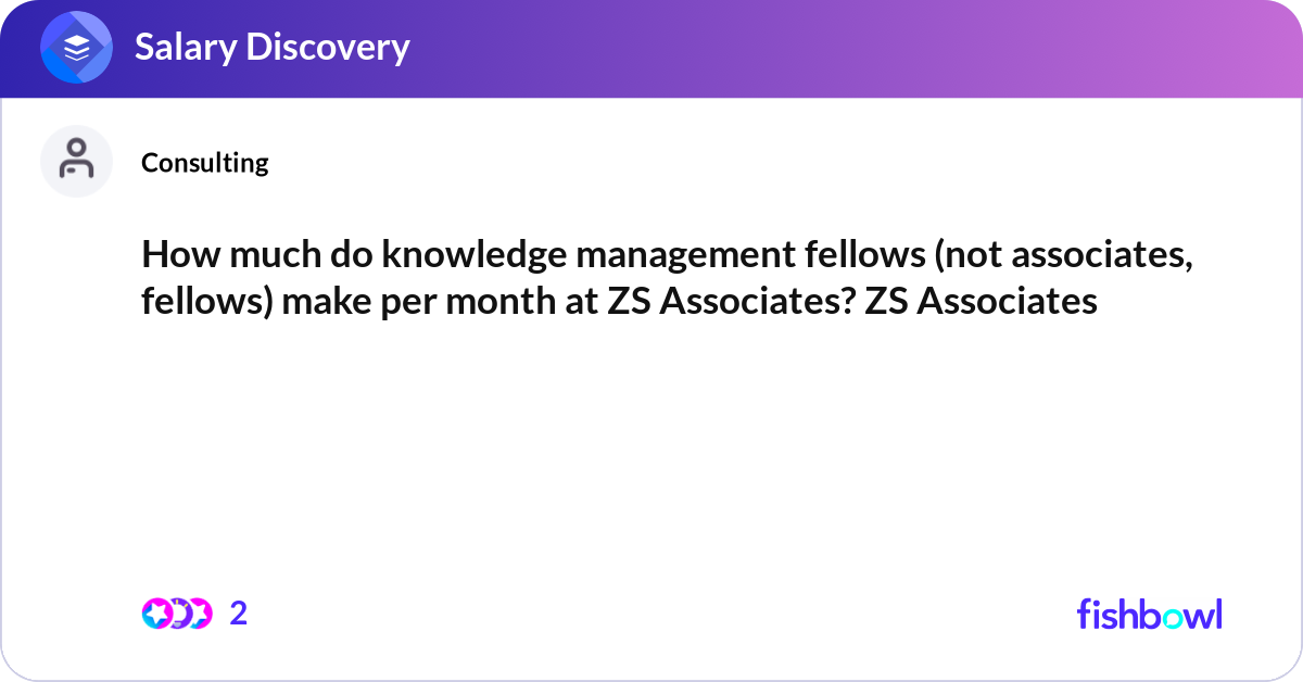 How much do knowledge management fellows (not asso... | Fishbowl