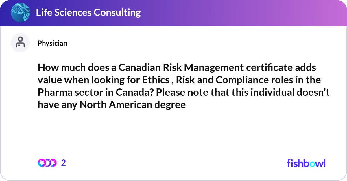 How much does a Canadian Risk Management certifica... | Fishbowl