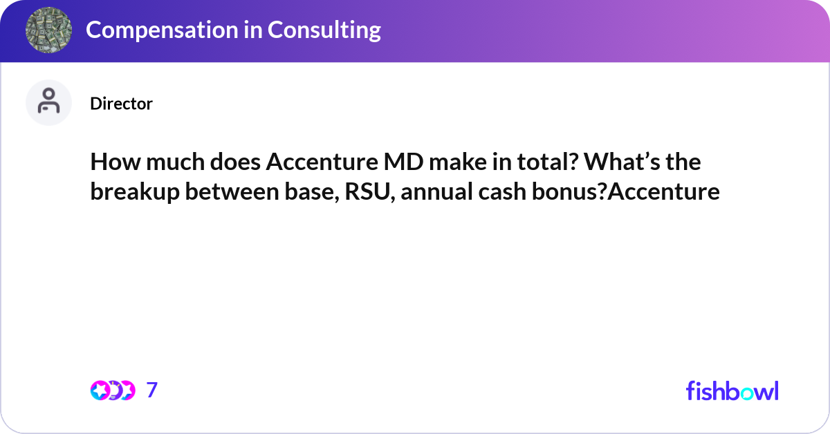 How much does Accenture MD make in total? What’s t... | Fishbowl
