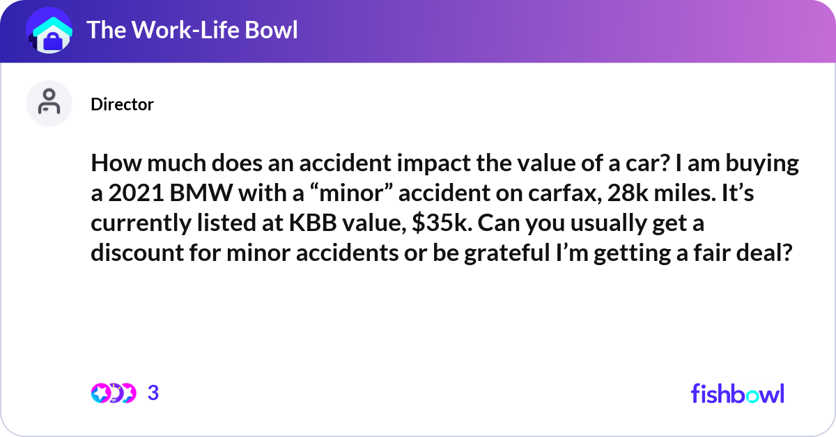 How much does an accident impact the value of a ca... | Fishbowl