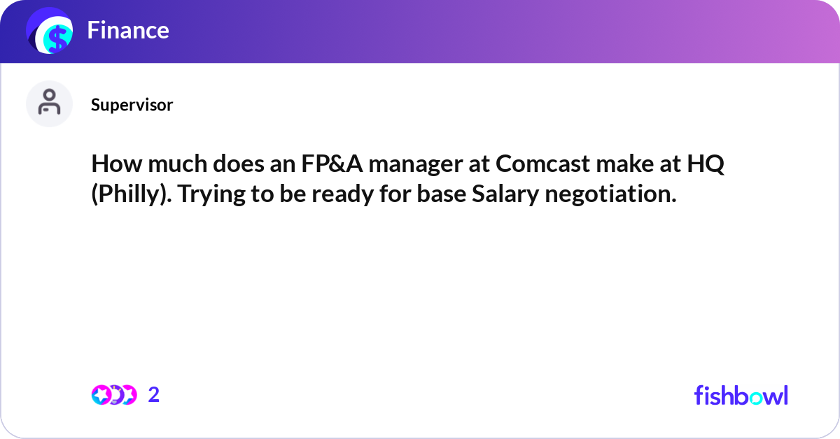 How much does an FP&A manager at Comcast make at H... | Fishbowl