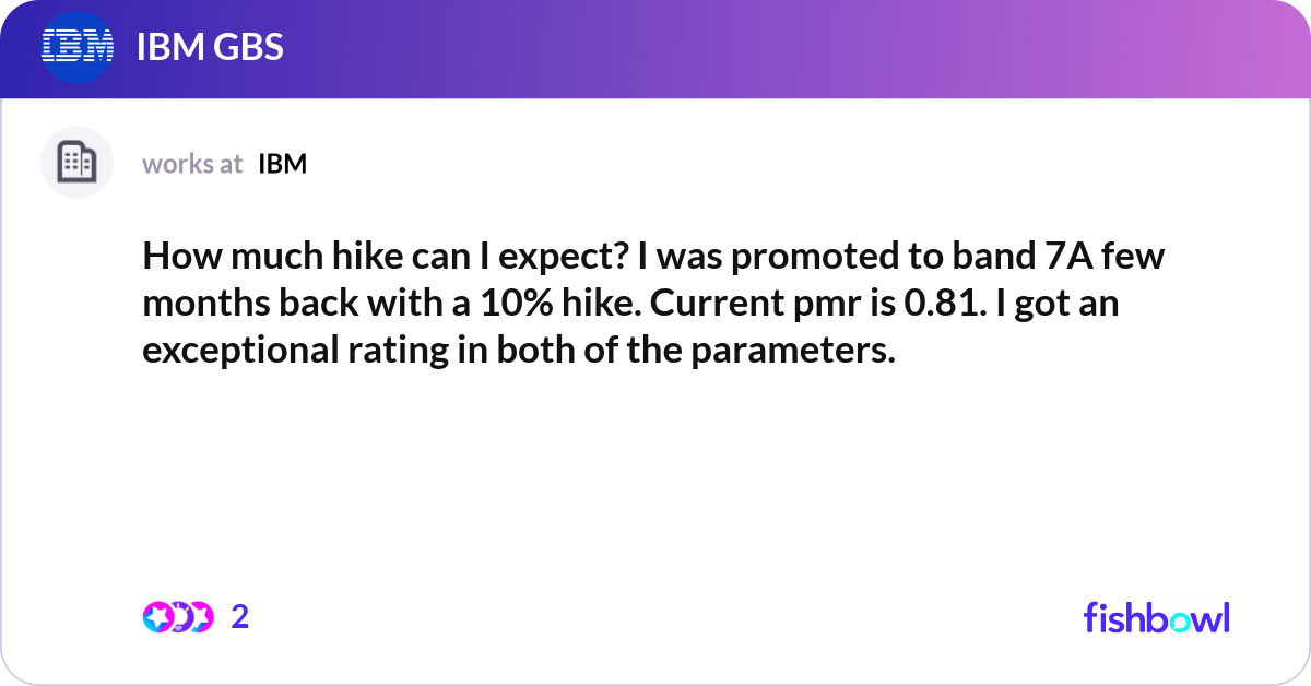 How much hike can I expect? I was promoted to band... | Fishbowl