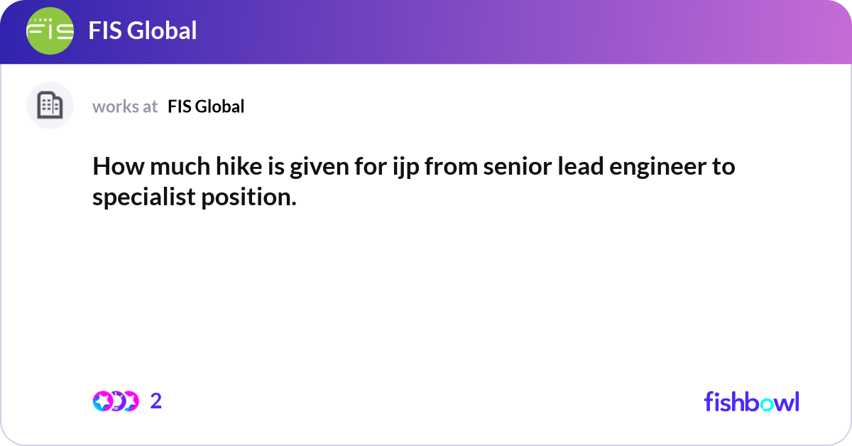 How much hike is given for ijp from senior lead en... | Fishbowl