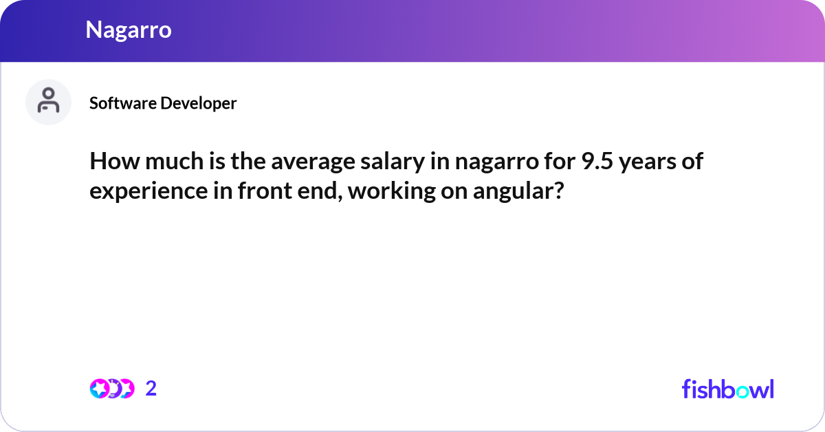 How much is the average salary in nagarro for 9.5 ... | Fishbowl