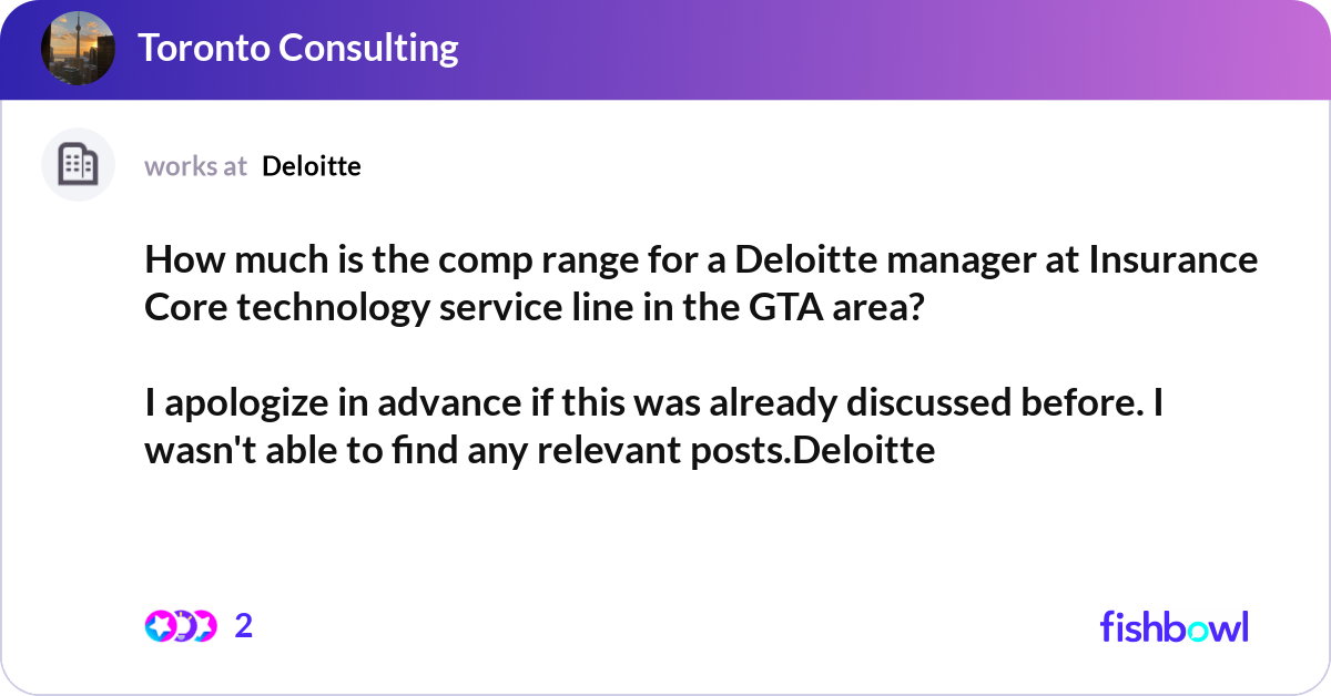 How much is the comp range for a Deloitte manager ... | Fishbowl