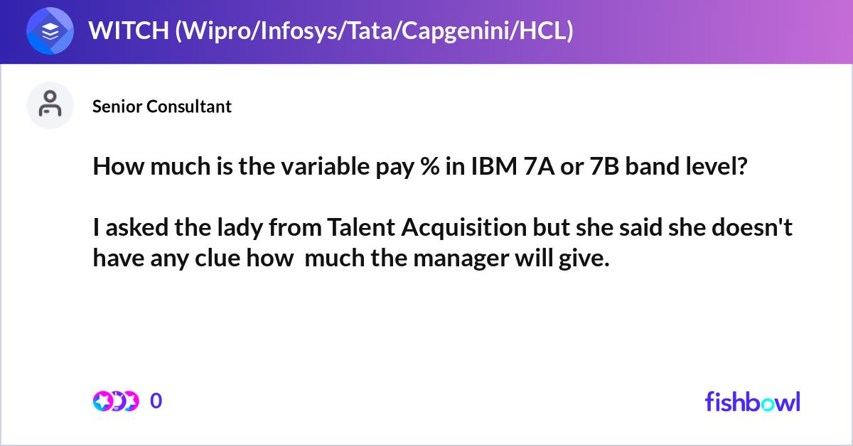 How much is the variable pay % in IBM 7A or 7B ban... | Fishbowl