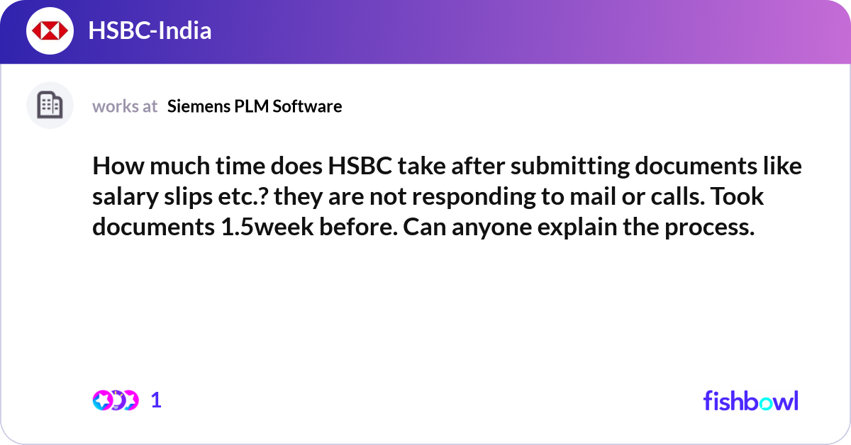 How much time does HSBC take after submitting docu... | Fishbowl