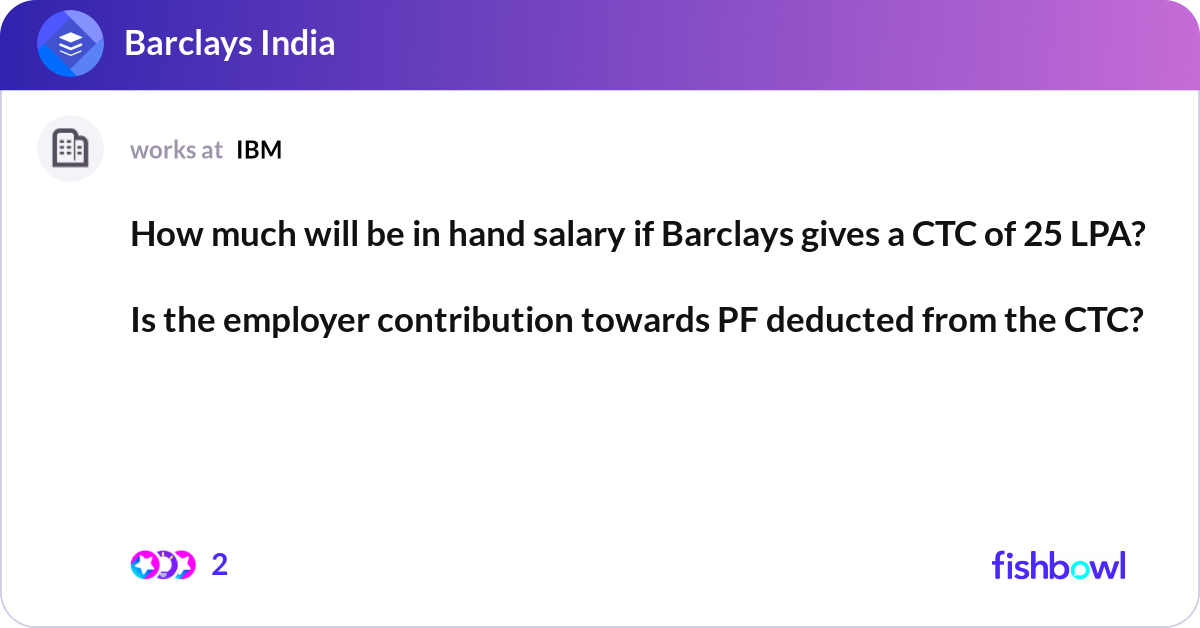How much will be in hand salary if Barclays gives ... | Fishbowl