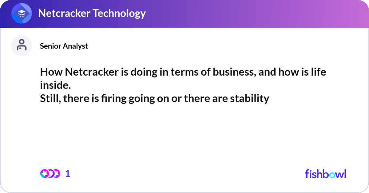 How Netcracker is doing in terms of business, and ... | Fishbowl