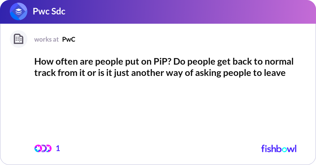 How often are people put on PiP? Do people get bac... | Fishbowl