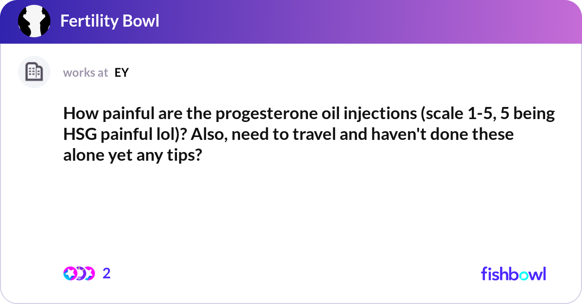 How painful are the progesterone oil injections (s... | Fishbowl