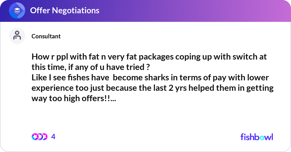 How r ppl with fat n very fat packages coping up w... | Fishbowl