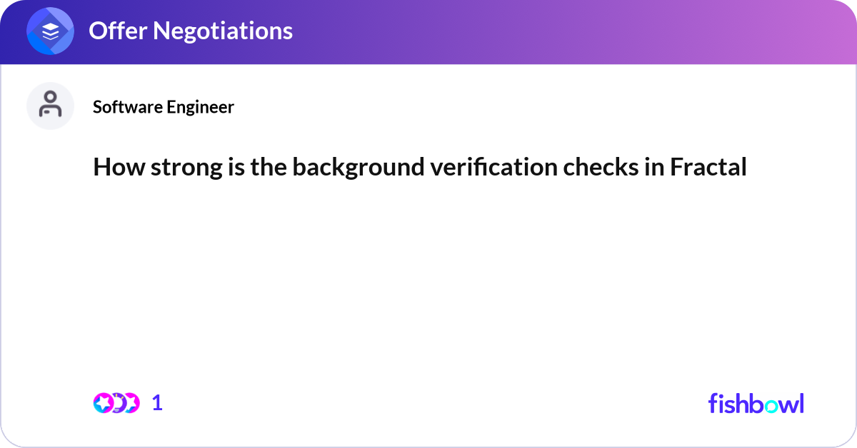 How strong is the background verification checks i... | Fishbowl