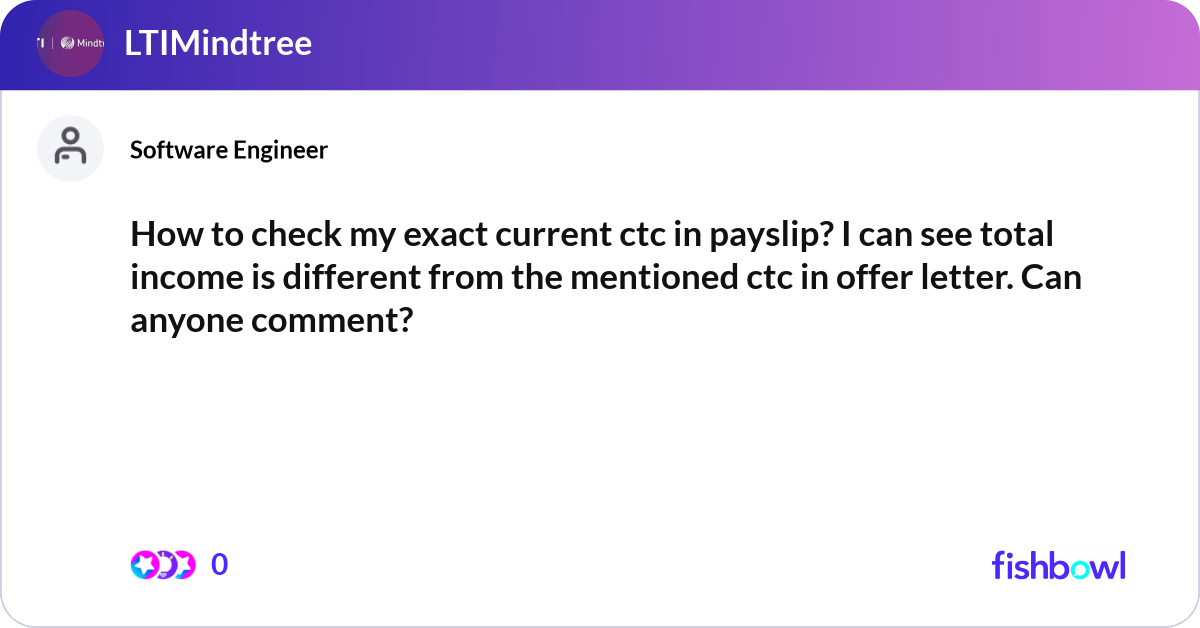 How to check my exact current ctc in payslip? I ca... | Fishbowl