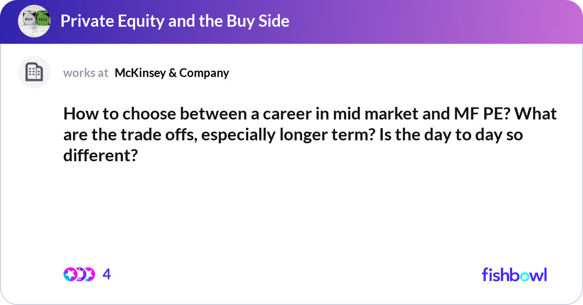 How to choose between a career in mid market and M... | Fishbowl