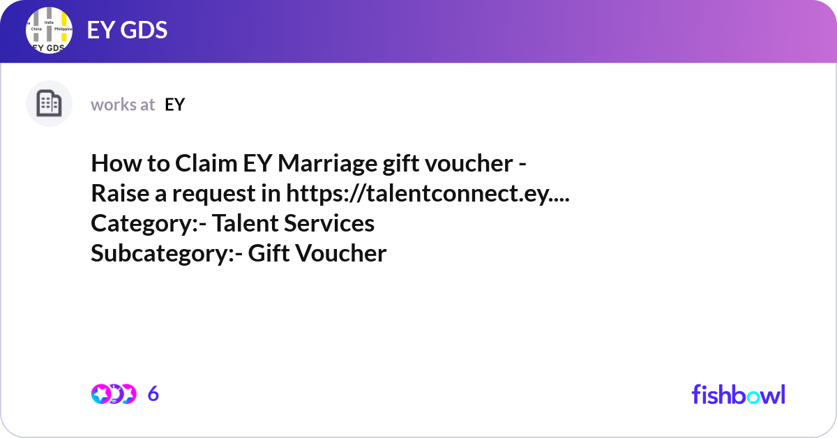 How to Claim EY Marriage gift voucher - Raise a r... | Fishbowl