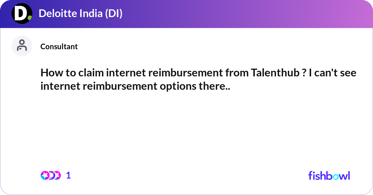 How to claim internet reimbursement from Talenthub... | Fishbowl