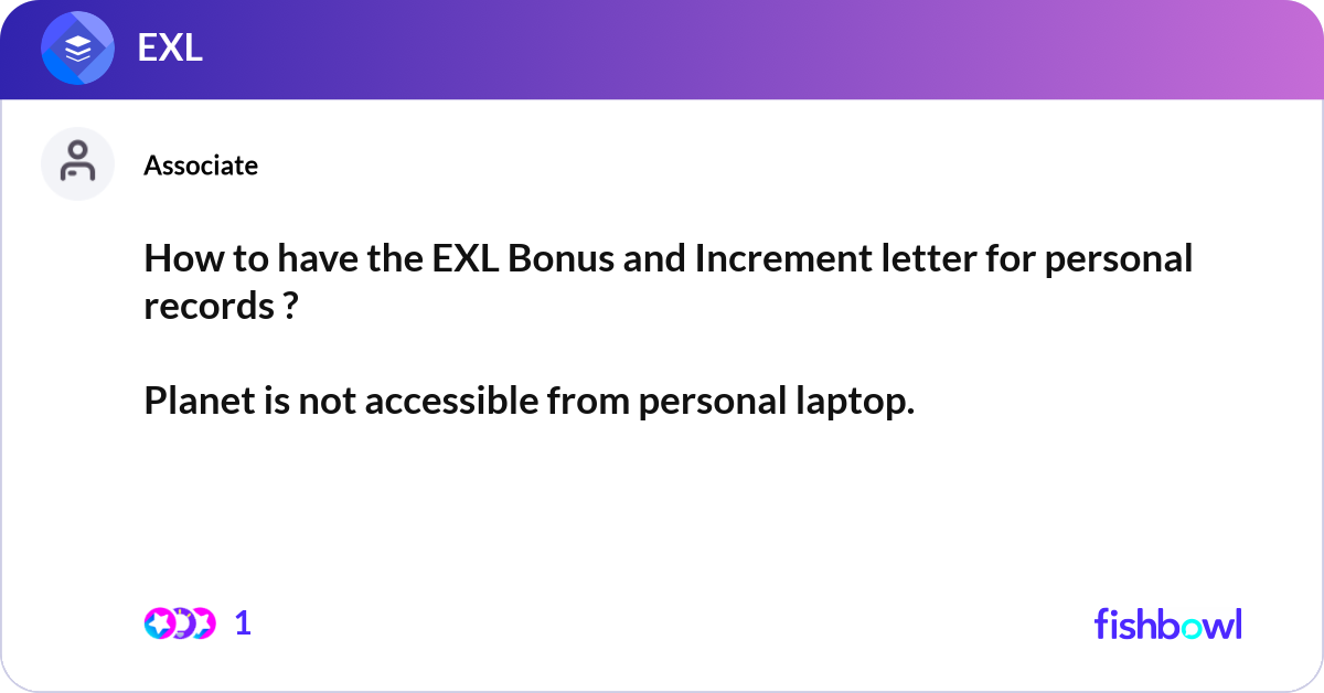 How to have the EXL Bonus and Increment letter for... | Fishbowl