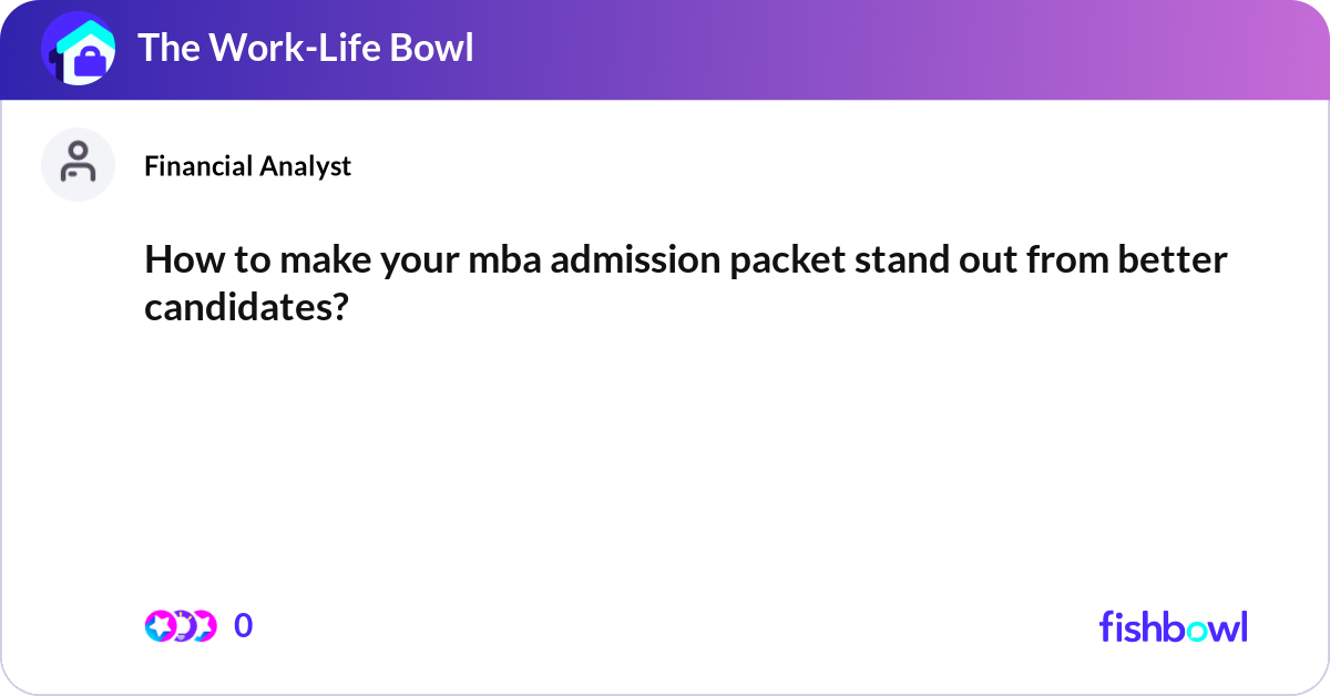 How to make your mba admission packet stand out fr... | Fishbowl