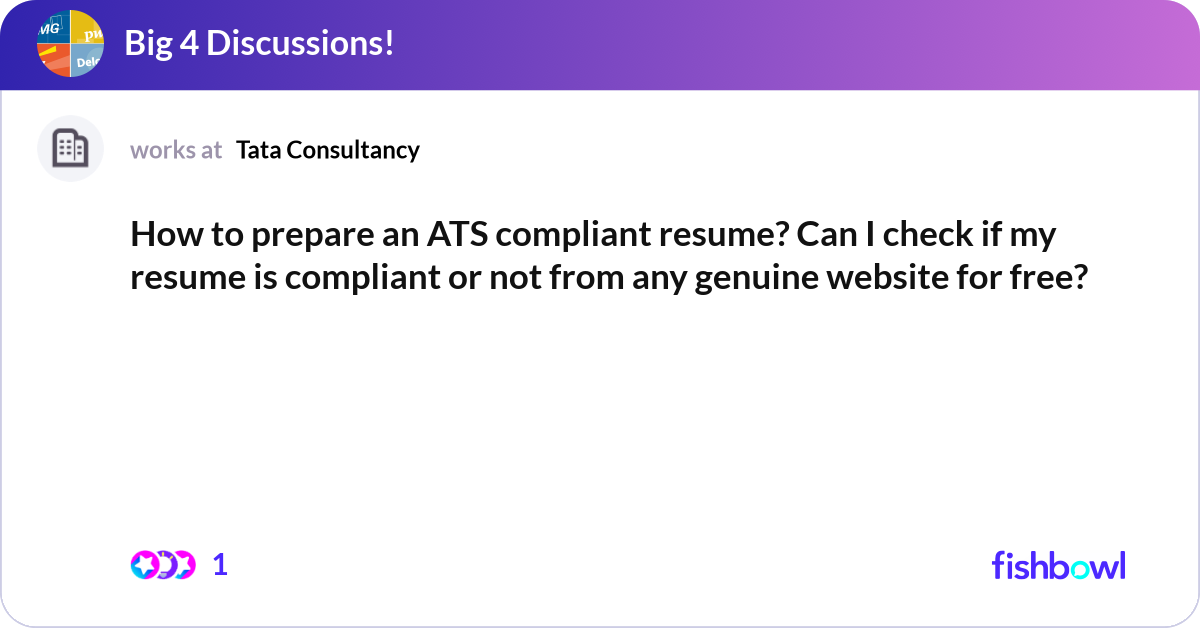 How to prepare an ATS compliant resume? Can I chec... | Fishbowl