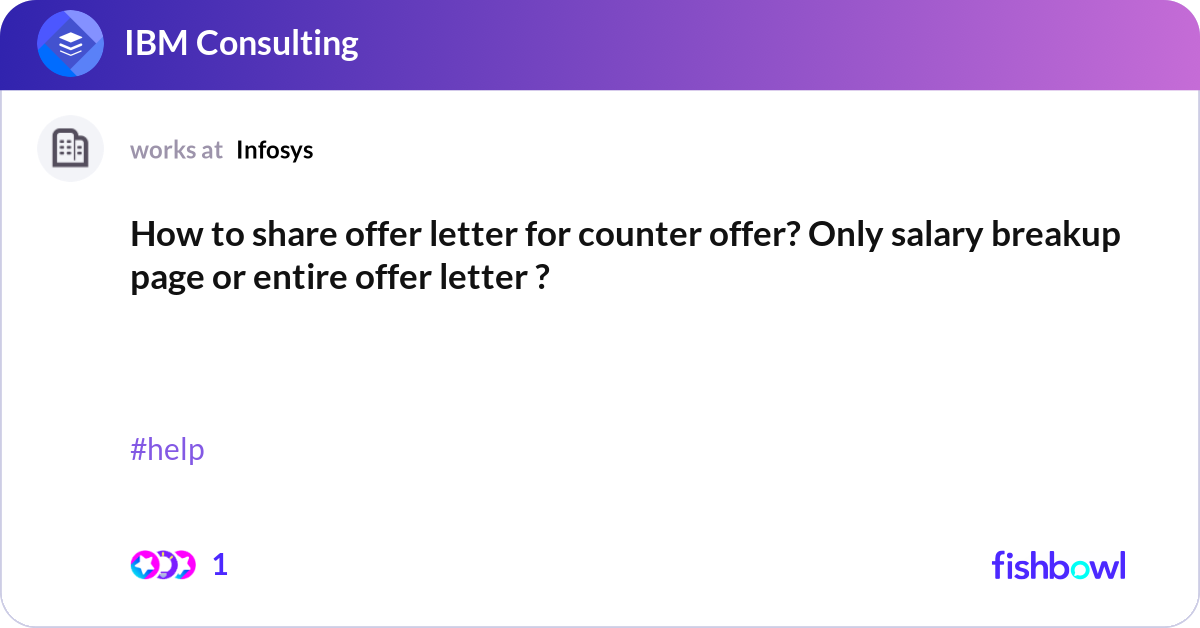 How to share offer letter for counter offer? Only ... | Fishbowl