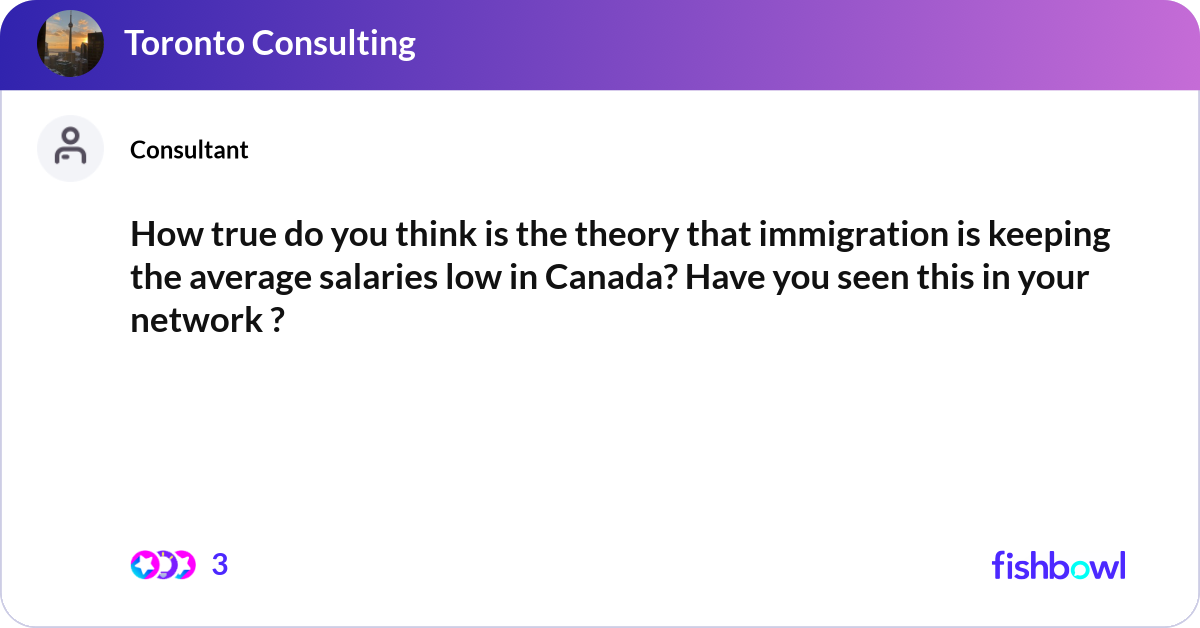 How true do you think is the theory that immigrati... | Fishbowl