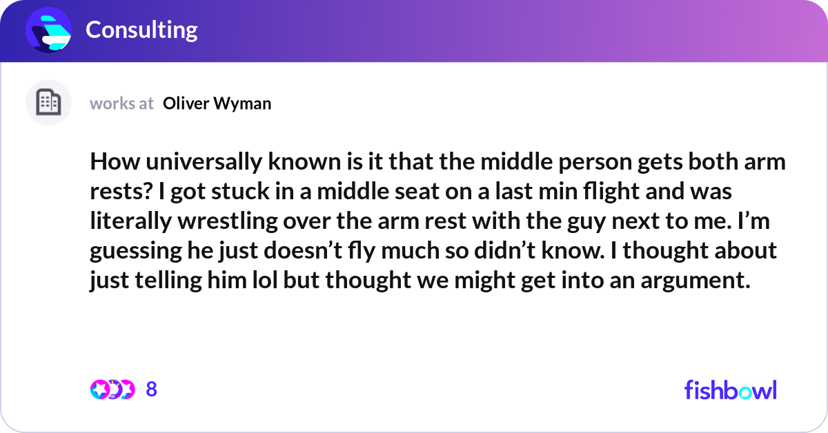 How universally known is it that the middle person... | Fishbowl