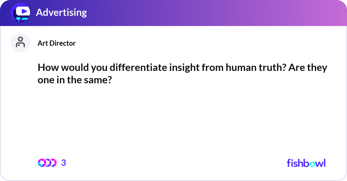 How would you differentiate insight from human tru... | Fishbowl