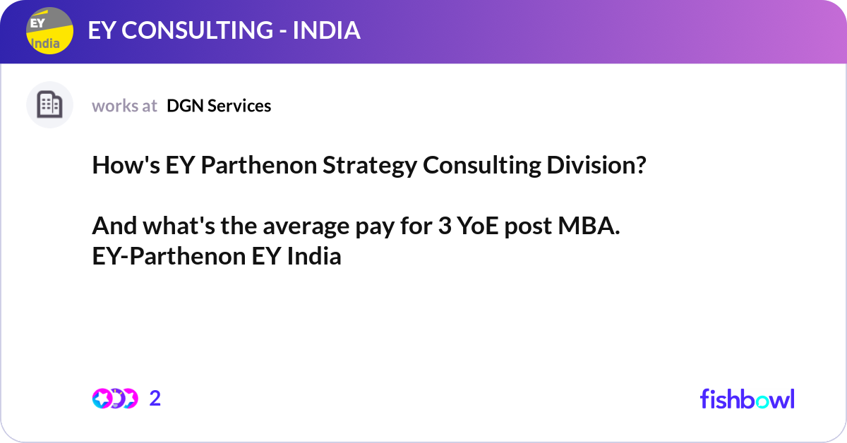 How's EY Parthenon Strategy Consulting Division? ... | Fishbowl