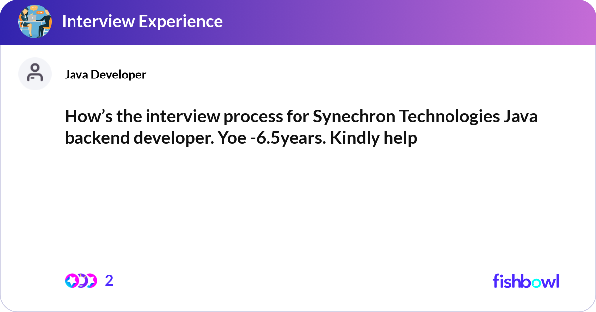 How’s the interview process for Synechron Technolo... | Fishbowl