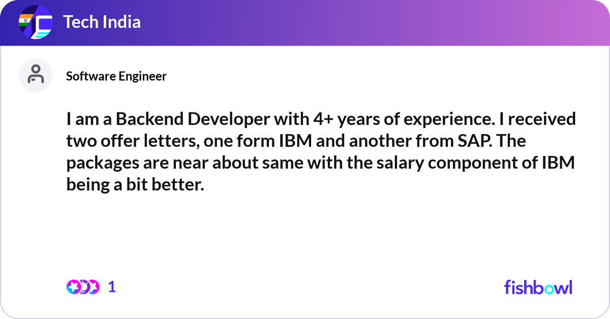 I am a Backend Developer with 4+ years of experien... | Fishbowl
