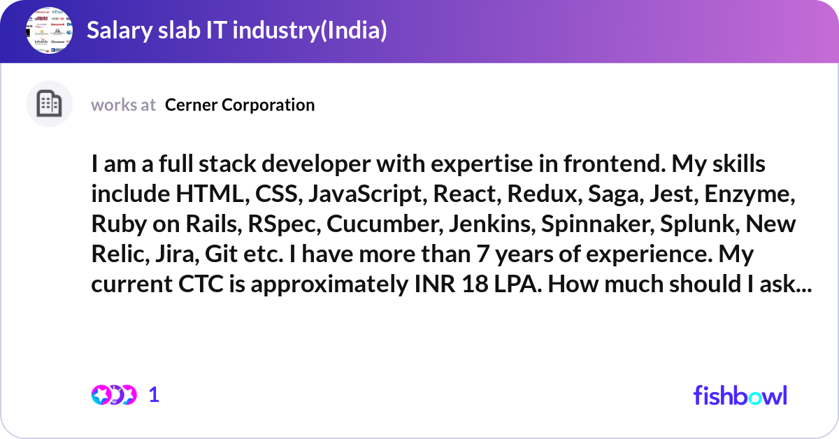 I am a full stack developer with expertise in fron... | Fishbowl