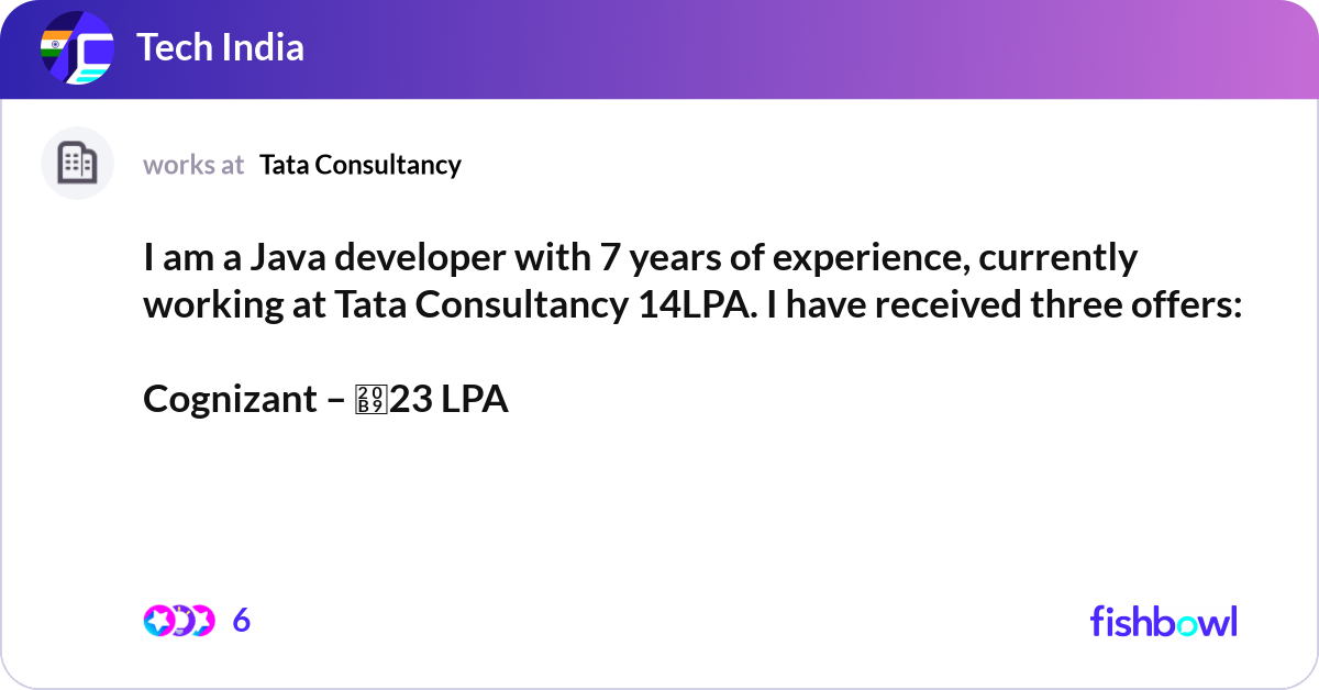 I am a Java developer with 7 years of experience, ... | Fishbowl
