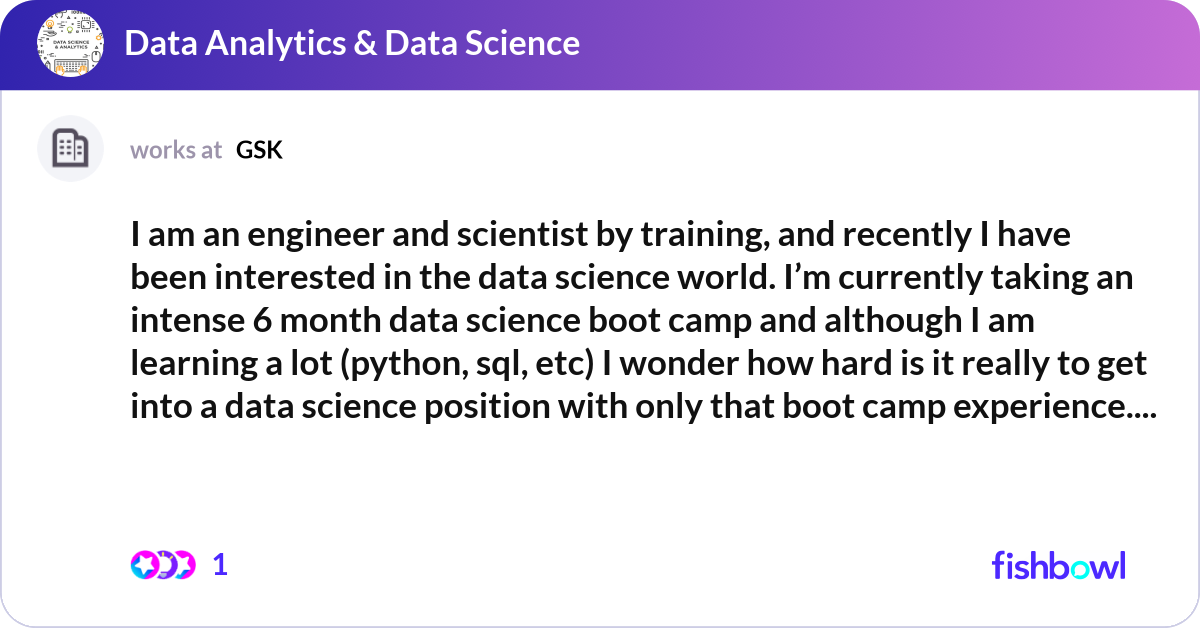 I am an engineer and scientist by training, and re... | Fishbowl