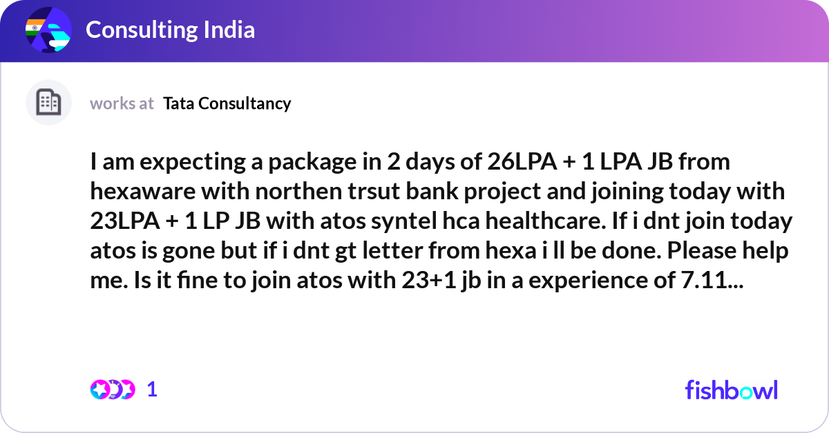 I am expecting a package in 2 days of 26LPA + 1 LP... | Fishbowl