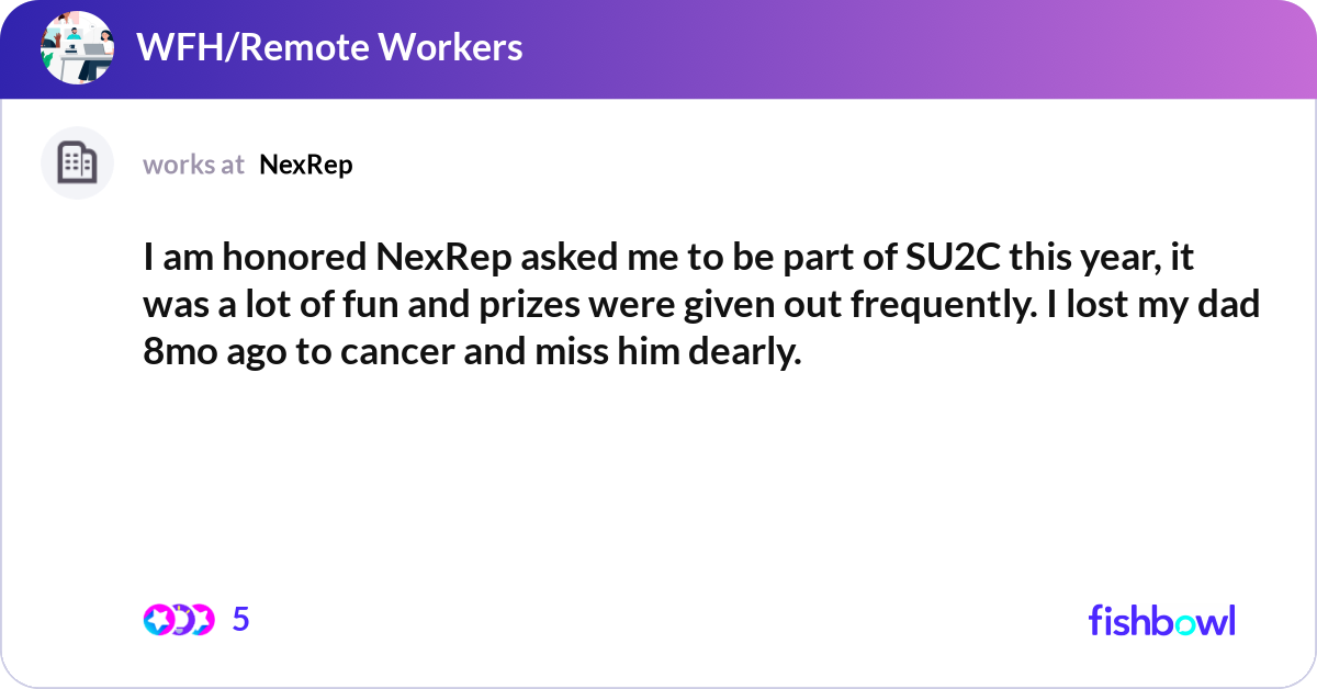I am honored NexRep asked me to be part of SU2C th... | Fishbowl