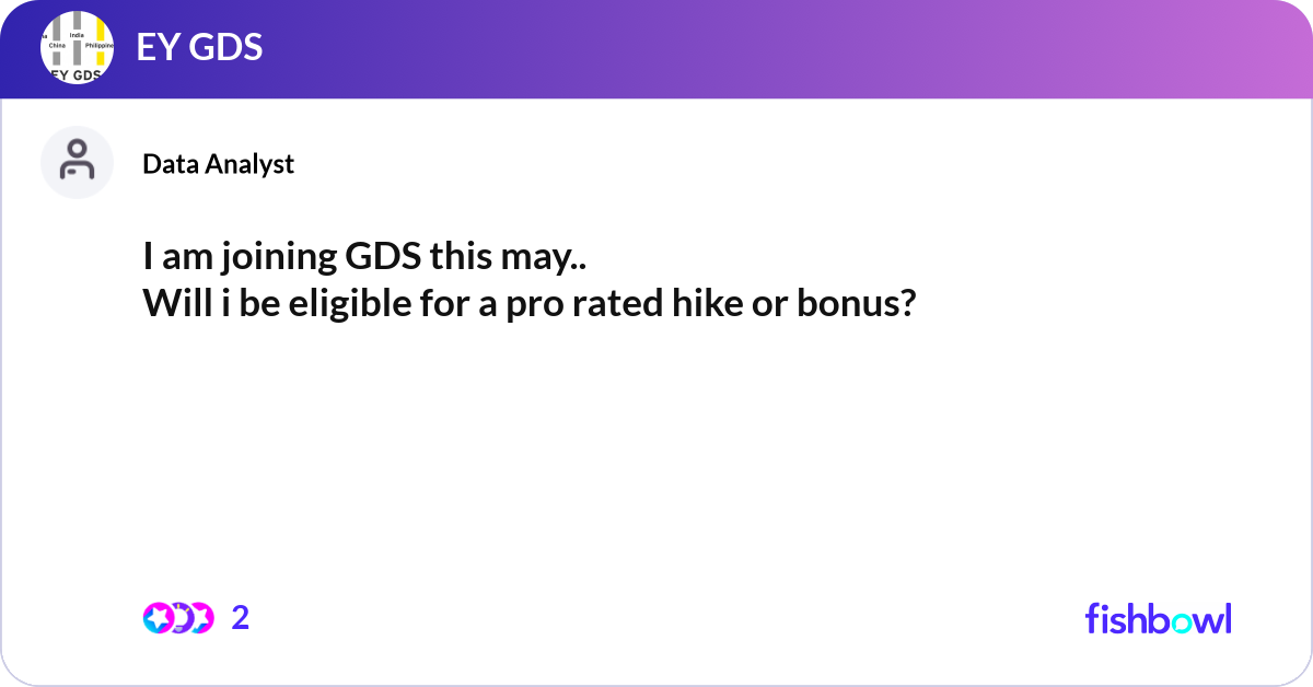 I am joining GDS this may.. Will i be eligible for... | Fishbowl