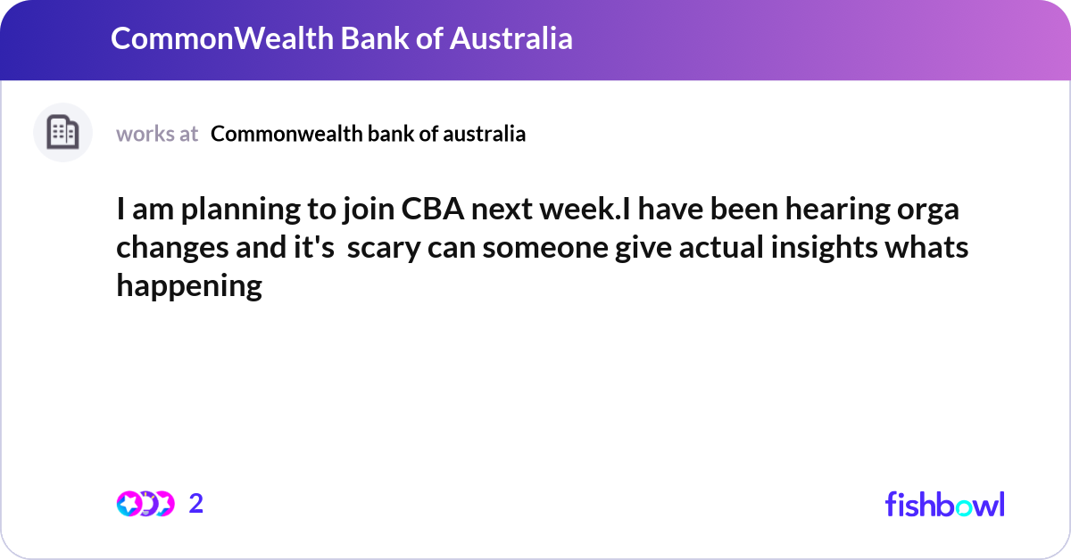 I am planning to join CBA next week.I have been he... | Fishbowl