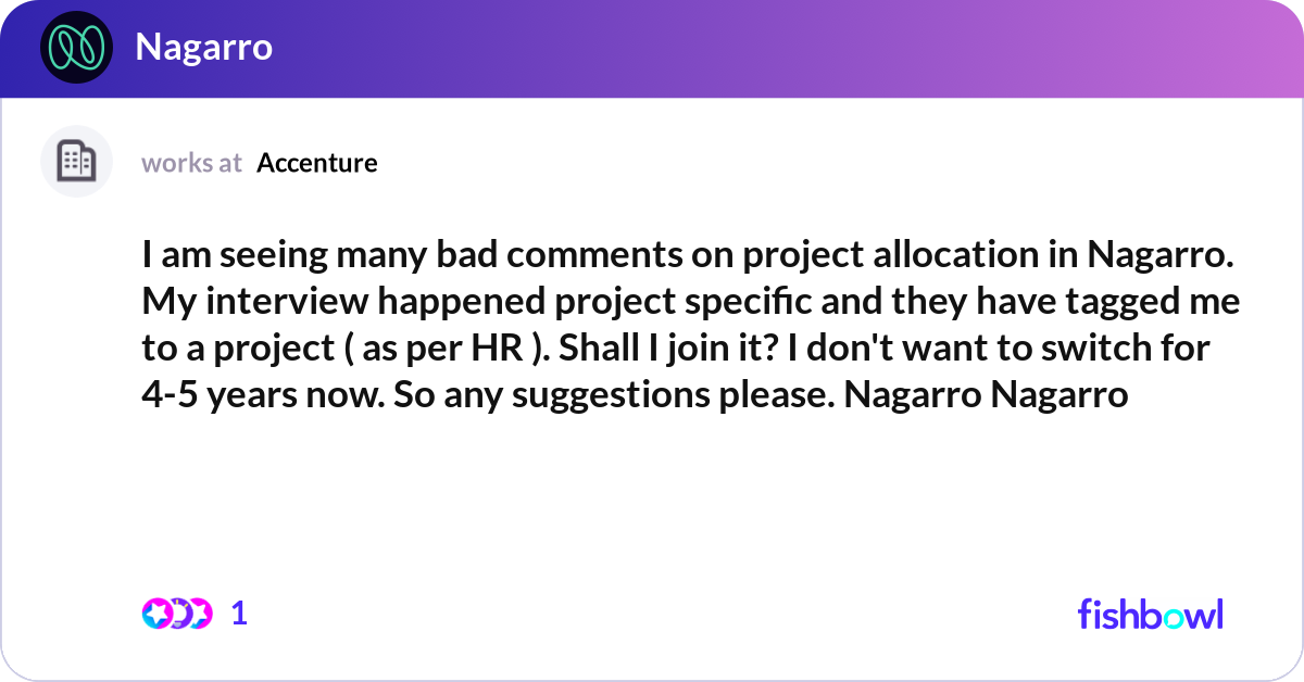 I am seeing many bad comments on project allocatio... | Fishbowl